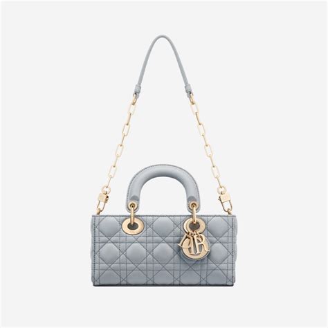 디올 스몰 레이디 디조이백 까나쥬 램스킨 이더리얼 그레이 Dior Kream