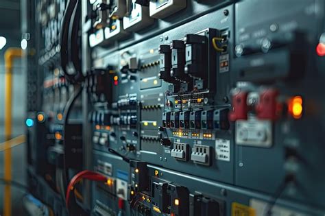 Open Electric Control Panel For Automatic Circuit System In Industrial Factory Premium AI