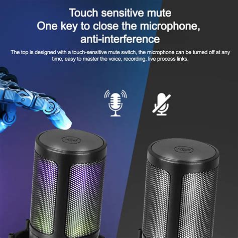 2024 New Arrival Me6s Cardioid Rgb Gaming Microphone With Tripod And ...