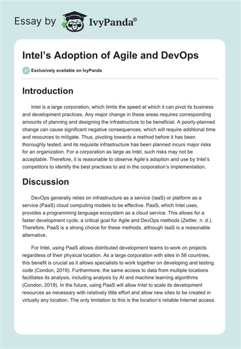 Intels Adoption Of Agile And Devops 378 Words Essay Example