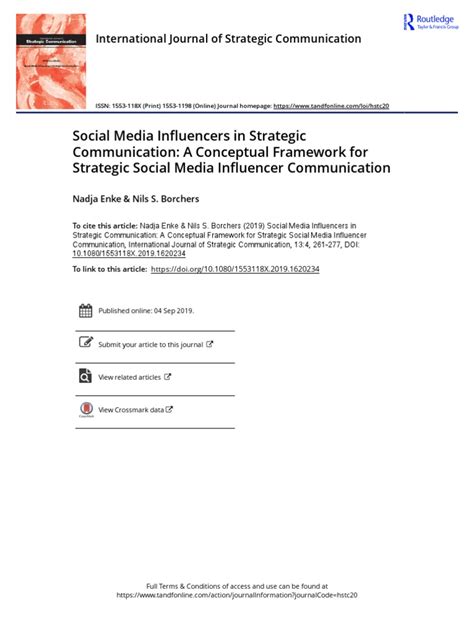 Enke Strategic Communication Conceptual Framework Pdf Strategic Communication Social Media