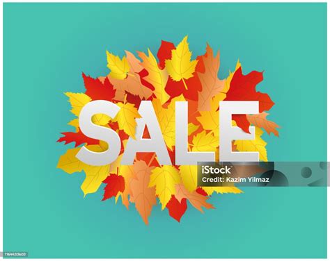 문자가 있는 가을 세일 전단지 템플릿입니다 단풍 배너 카드 라벨 배너 디자인 기하학적 배경 벡터 일러스트레이션 0명에 대한 스톡 벡터 아트 및 기타 이미지 Istock