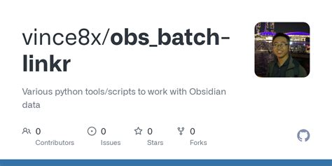 github vince8x obs batch linkr various python tools scripts to work
