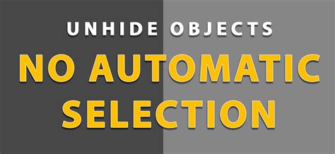 Unhide Objects Without Automatic Selecting Everything BlenderNation