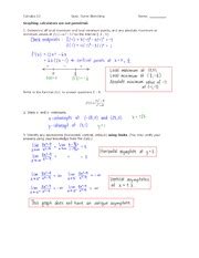 Curve Sketching Quiz Calculus 12 Quiz Curve Sketching Name Graphing Calculators Are Not