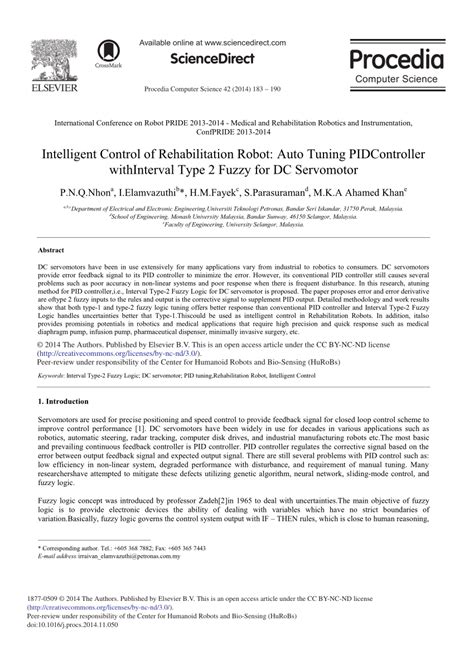 pdf intelligent control of rehabilitation robot auto tuning pid