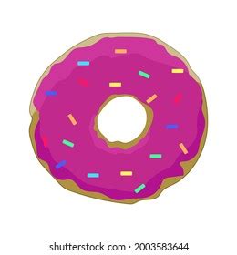 Donut Pink Frosting Drawing On White Stock Illustration 2003583644 Shutterstock