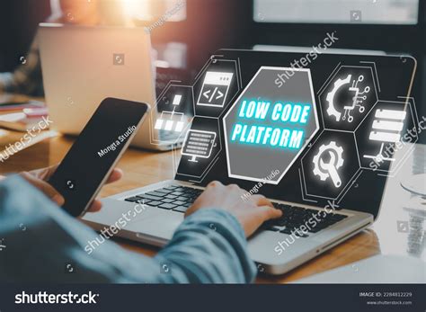 138 low code software development platform technology concept images