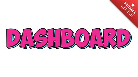 Dashboard Pink Blue Comic Font Text Effect Generator