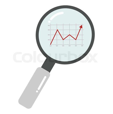 magnifying glass with graph icon stock vector colourbox