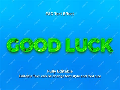 Premium PSD | Good luck text effect with blue background
