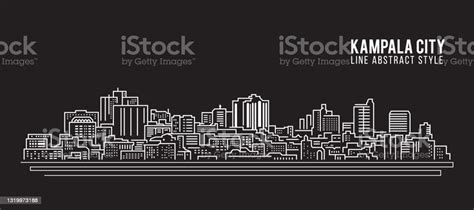 시티스케이프 빌딩 라인 아트 벡터 일러스트 디자인 캄팔라 시티 캄팔라에 대한 스톡 벡터 아트 및 기타 이미지 캄팔라 스카이라인 몬테비데오 Istock
