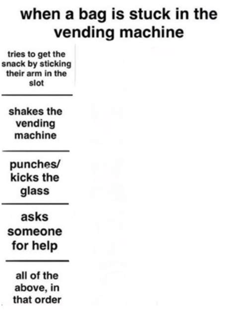 When A Bag Is Stuck In The Vending Machine Blank Template Imgflip