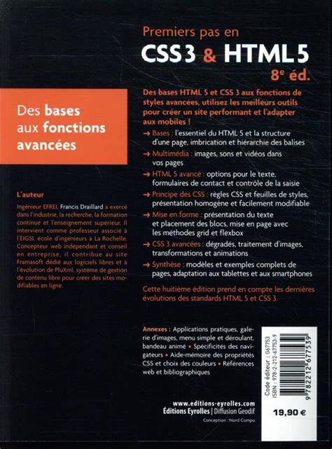 Premiers Pas En Css3 Et Html5 8e édition Francis Draillard