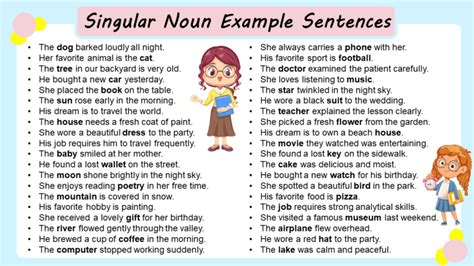 Singular Nouns Example Sentences In English Easyenglishpath