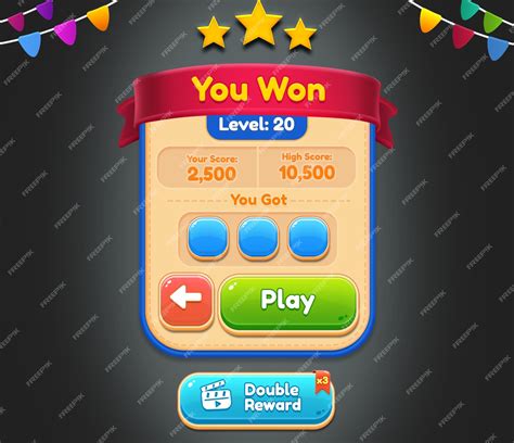 Premium Psd Premium Casual Game User Interface Game Ui Button Causal Game Ui Popup Window Ui