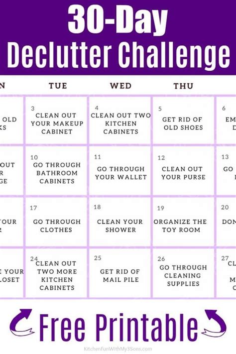 30 Day Decluttering Cleaning Challenge A Great Way To Start Off The New Year Nettoyage De