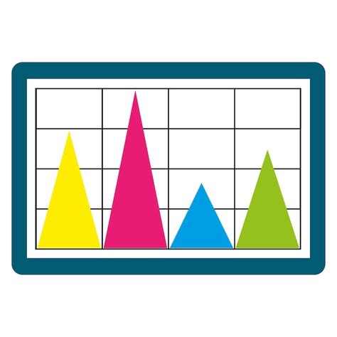 Premium Vector Colored Cone Charts On A Tablet Vector Illustration