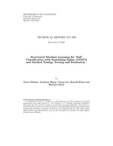 Pdf Structured Machine Learning For Soft Classification With Smoothing Spline Anova And