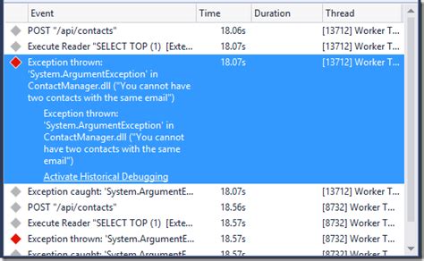 Finding Swallowed And Async Exceptions Using Intellitrace In Vs2015 Azure Devops Blog