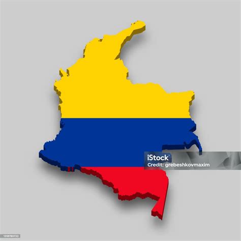 국기와 콜롬비아의 3d 등색지도 0명에 대한 스톡 벡터 아트 및 기타 이미지 0명 개념 국가 관광명소 Istock