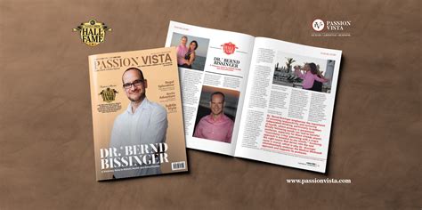Dr Bernd Bissinger Passion Vista Magazine
