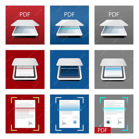 Premium Vector Scanner Icon Set Digital Scanner Text Scanning Icon