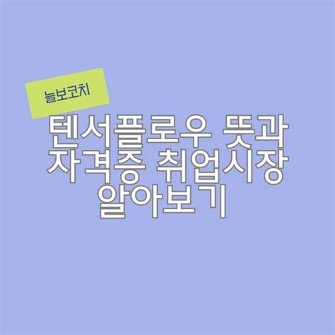 텐서플로우 Tensorflow 뜻 자격증 알아보기 취업에 도움이 될까 네이버 블로그