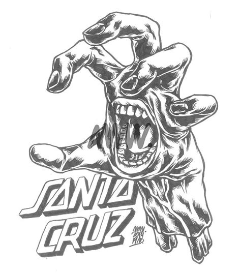 Personal Artwork That I Make Tribute To Santa Cruz Skateboard Santa