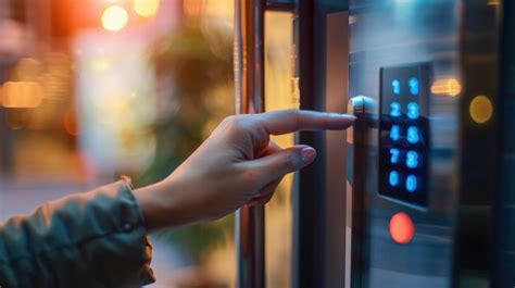 premium photo closeup of a woman finger entering password code on a