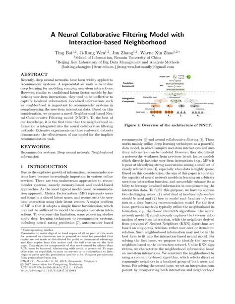 pdf a neural collaborative filtering model with interaction based