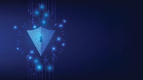 Digital Shield With Virtual Screen On Dark Background Cyber Security Technology Fraud Prevention