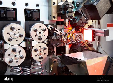 Industrial Cnc Spring Making Machine Stock Photo Alamy