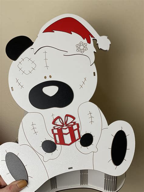 Новорічний Бокс Ведмедик в шапці для жінок та дітей солодкий подарунок на новий рік