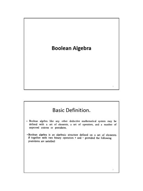 Chapter 4 Boolean Algebra Pdf Boolean Algebra Teaching Mathematics