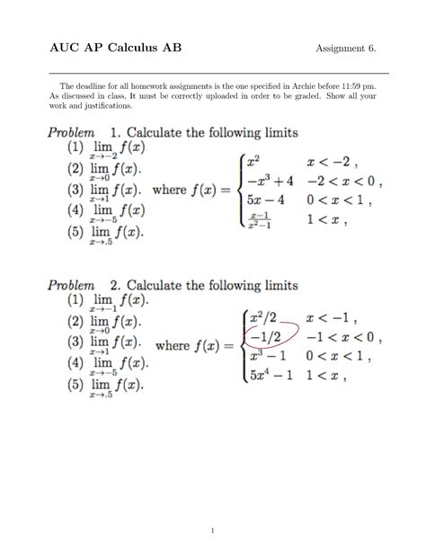 M7x Assignment 6 17 18 Calculus Auc Ap Calculus Ab Assignment 6