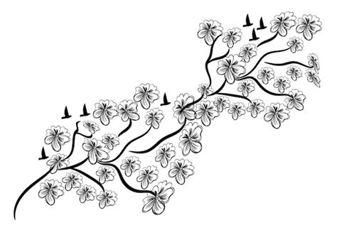 Premium Vector A Drawing Of A Tree With Birds On It
