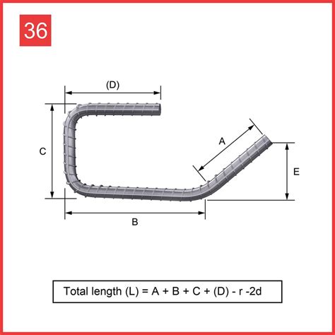 Custom Cut And Bent Rebar Shape Code 36