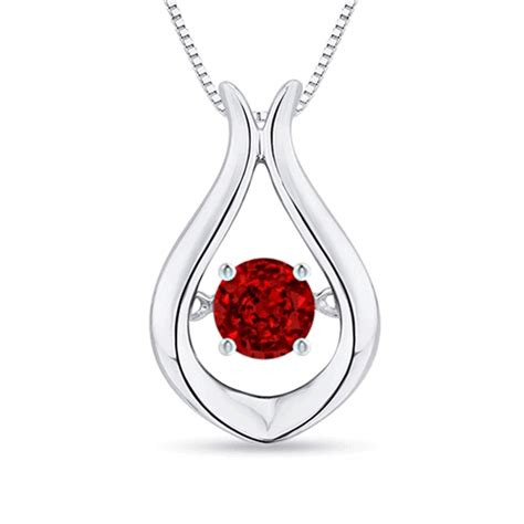 3 9mm Aaaa Dancing Ruby Solitaire Drop Pendant In White Gold