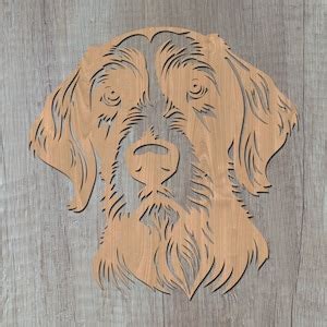 German Wirehaired Pointer Laser SVG Cut File German Wirehaired Pointer Wall Art SVG DXF Eps