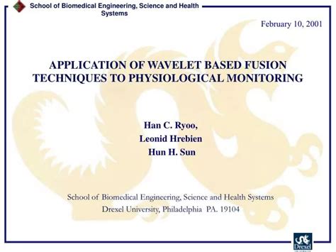 Ppt Application Of Wavelet Based Fusion Techniques To Physiological Monitoring Powerpoint