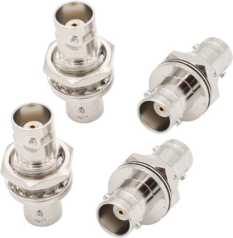 Exgoofit Bnc Female To Female Adapter Bulkhead Connector Coax Extension Bnc Coupler
