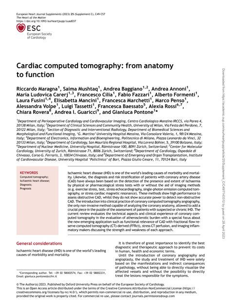 Pdf Cardiac Computed Tomography From Anatomy To Function