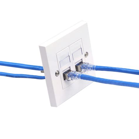 British Ethernet Socket Double Port Faceplate Vcelink