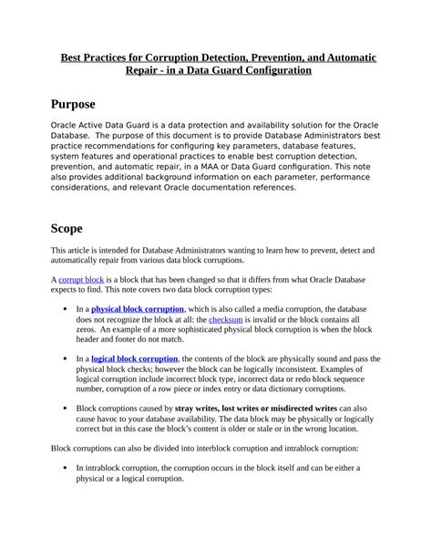 pdf best practices for corruption detection prevention and