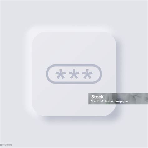 Password Asterisk Field Box Icon White Neumorphism Soft Ui Design For Web Design Application Ui