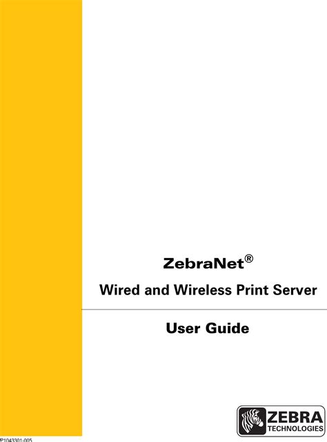 Zebra Zebranet Wired And Wireless Print Server P Users Manual Servers User Guide