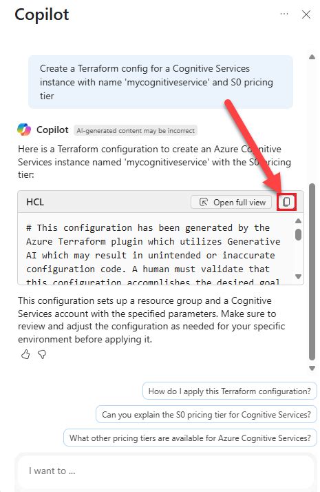Generate Terraform On Azure Configurations Using Copilot Microsoft Learn