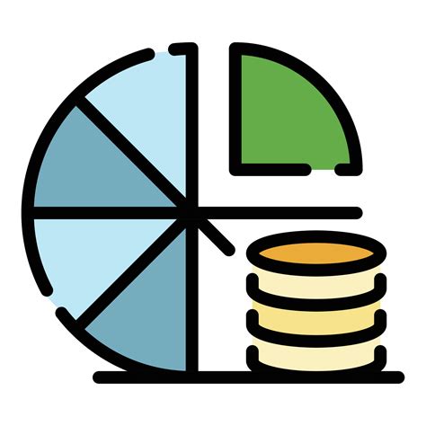 Coin Pie Chart Icon Color Outline Vector 15062952 Vector Art At Vecteezy