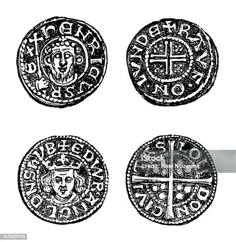 헨리 3 세의 중세 페니 잉글랜드 왕 빈티지 새겨진 그림 동전에 대한 스톡 벡터 아트 및 기타 이미지 Istock